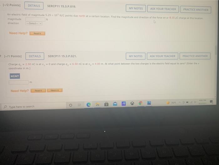 Solved 1-/2 Points DETAILS SERCP11 15.3.P.019 MY NOTES ASK | Chegg.com Solved 1-/2 Points DETAILS SERCP11 15.3.P.019 MY NOTES ASK | Chegg.com