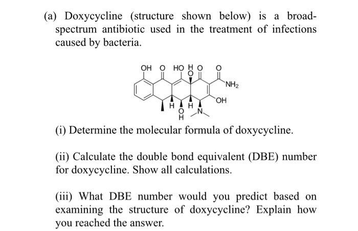 Solved A Doxycycline Structure Shown Below Is A Broad