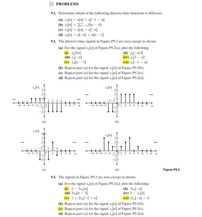 Solved 9.1. Determine which of the following discrete-time | Chegg.com