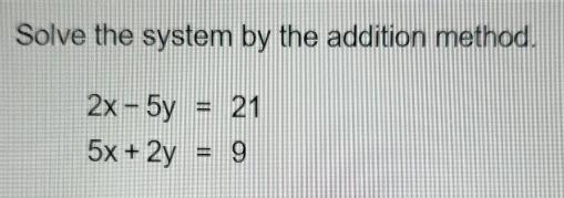Solved Solve the system by the addition | Chegg.com