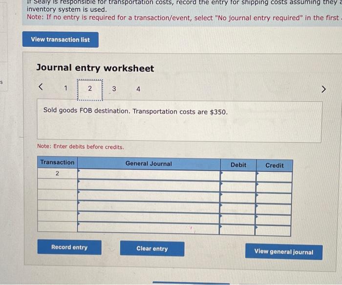 Solved For each transaction of Sealy Company, (a) determine | Chegg.com