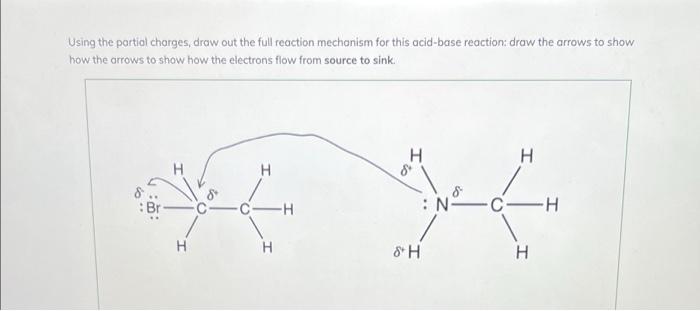 Solved Using the partial charges, draw out the full reaction | Chegg.com