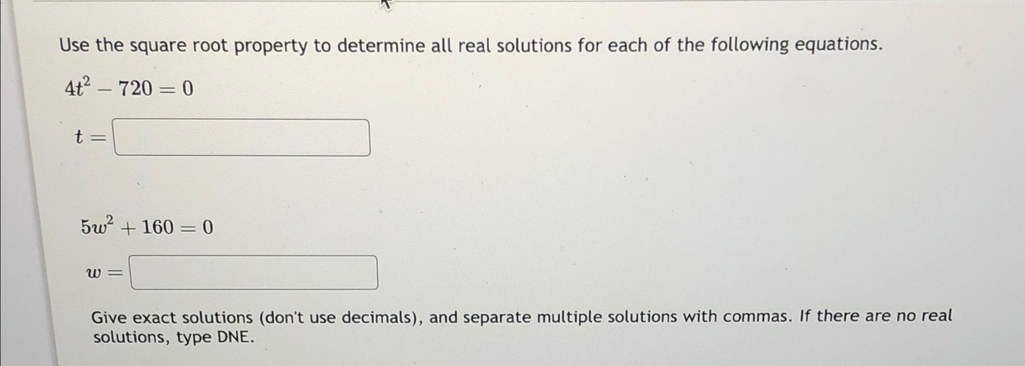Solved Use the square root property to determine all real | Chegg.com