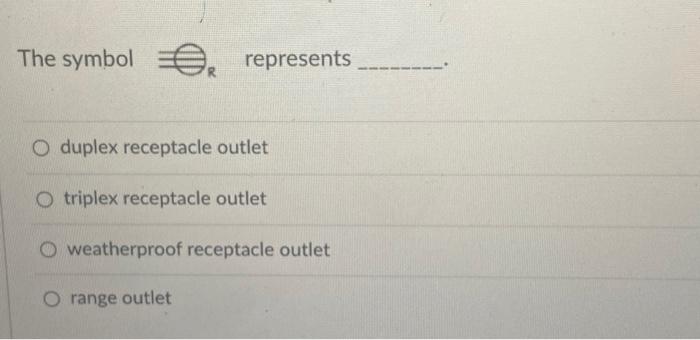 Solved The symbol ⨁R represents duplex receptacle outlet | Chegg.com