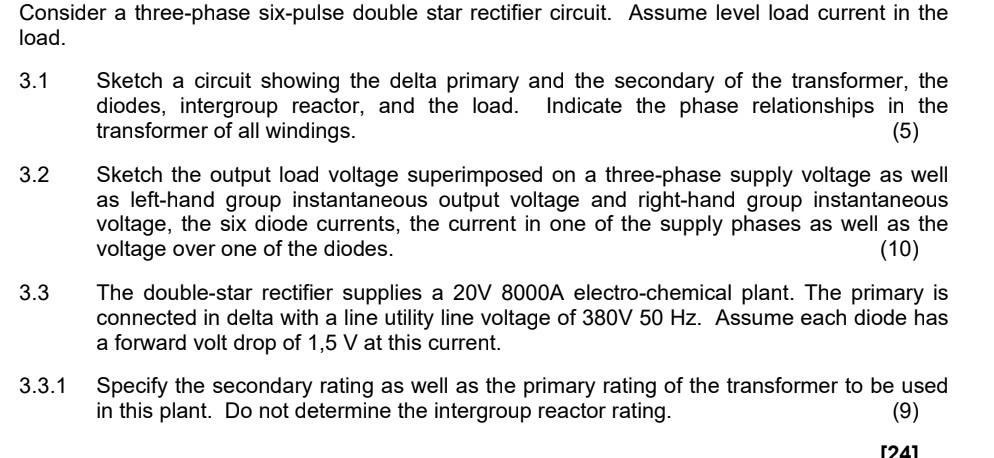 [Solved]: Consider a three-phase six-pulse double star