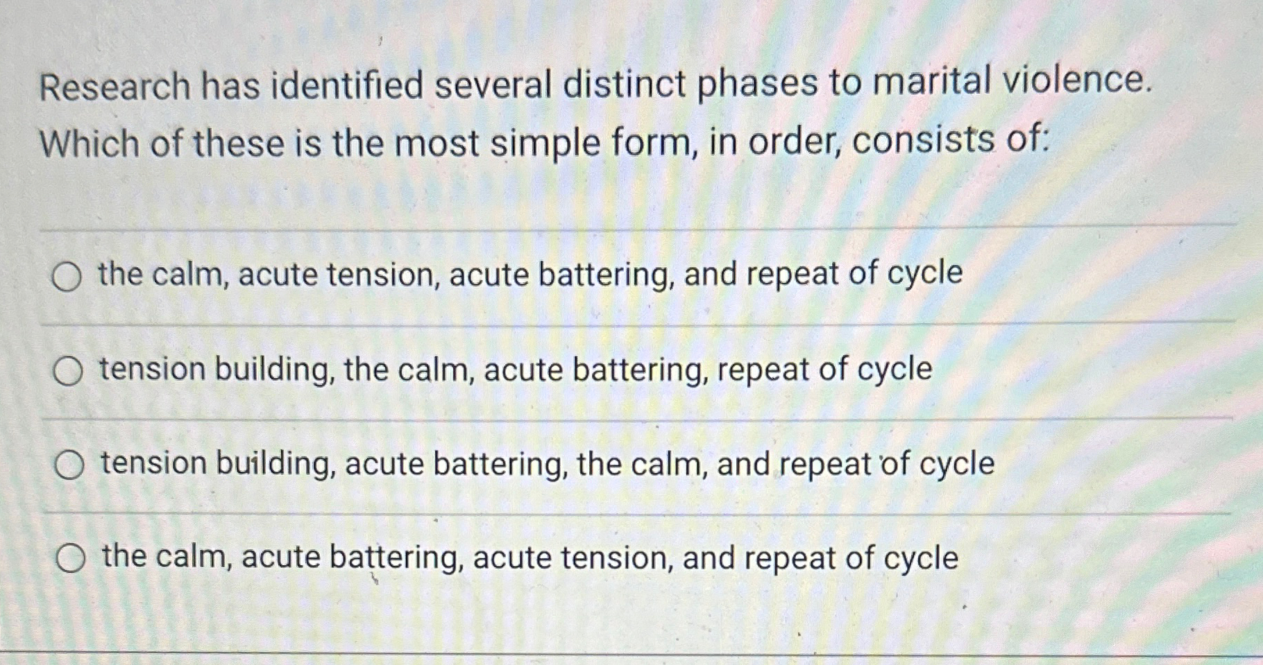 Solved Research has identified several distinct phases to | Chegg.com
