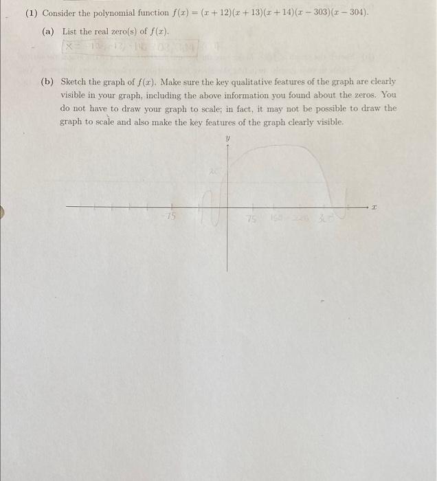 Solved 1) Consider the polynomial function | Chegg.com