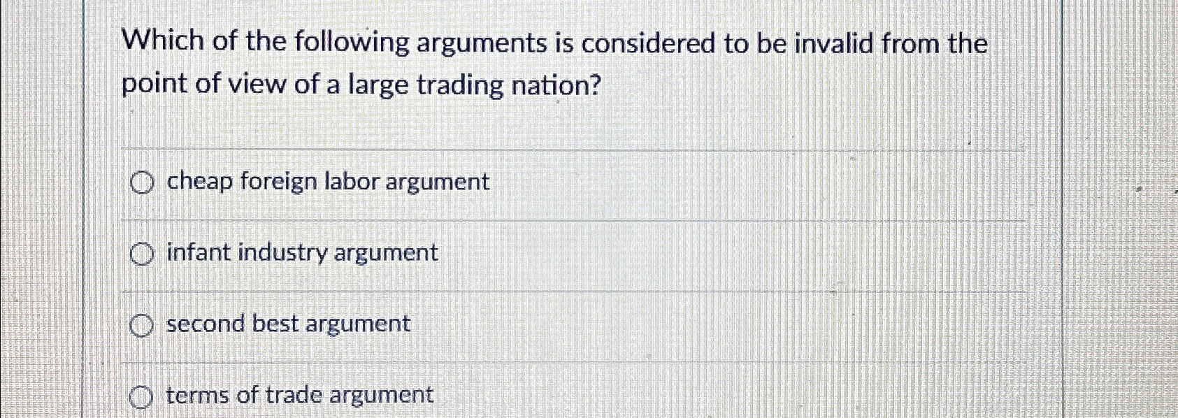 Solved Which of the following arguments is considered to be | Chegg.com