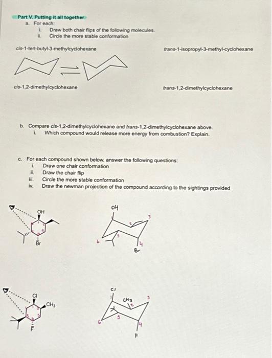 Solved Part V. Putting it all together. a. For each: i. Draw | Chegg.com