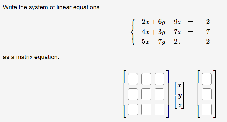 Solved Write the system of linear | Chegg.com
