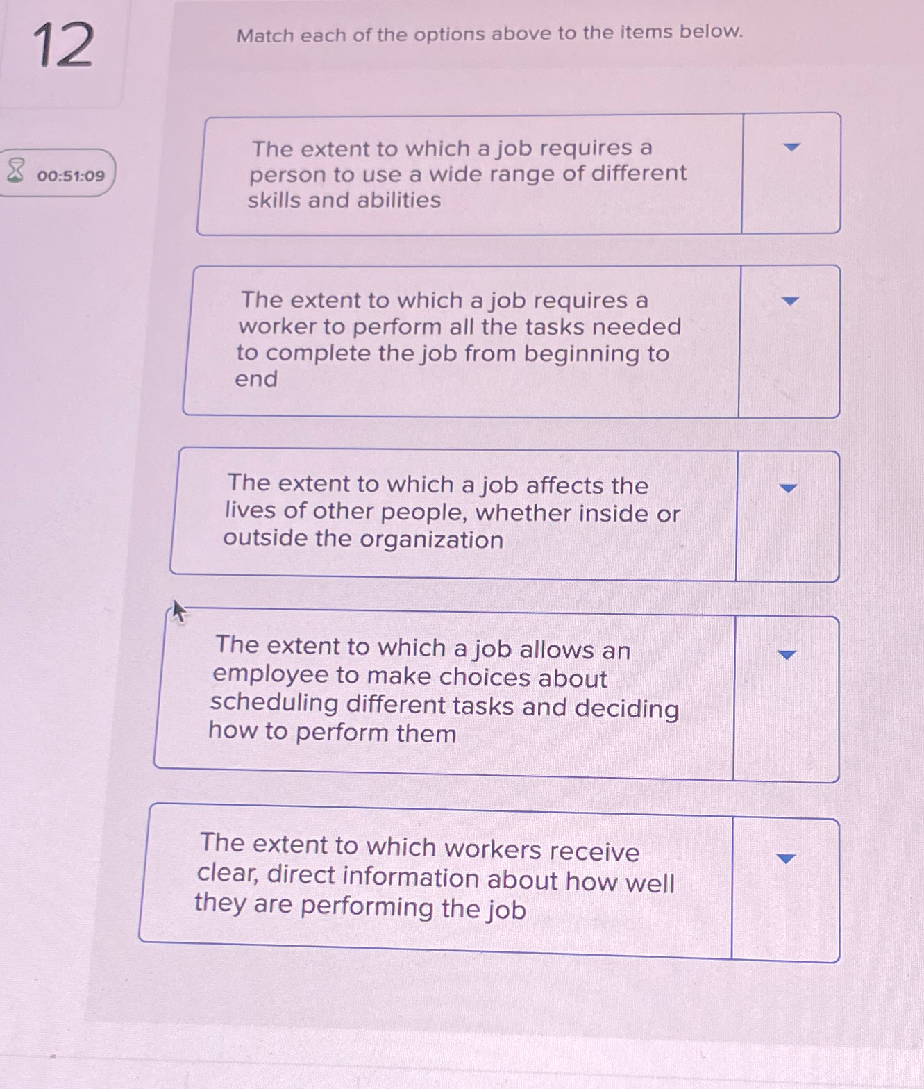 Solved 12Match each of the options above to the items | Chegg.com