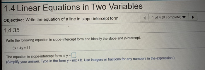 Solved 1.4 Linear Equations in Two Variables 1 of 4 (0 | Chegg.com