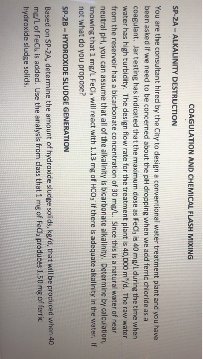 Solved COAGULATION AND CHEMICAL FLASH MIXING | Chegg.com