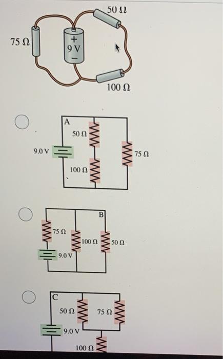 Solved which one is the correct circuit diagram for the | Chegg.com