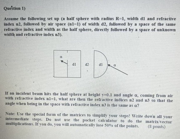 Solved Question 1)Assume the following set up (a half sphere | Chegg.com