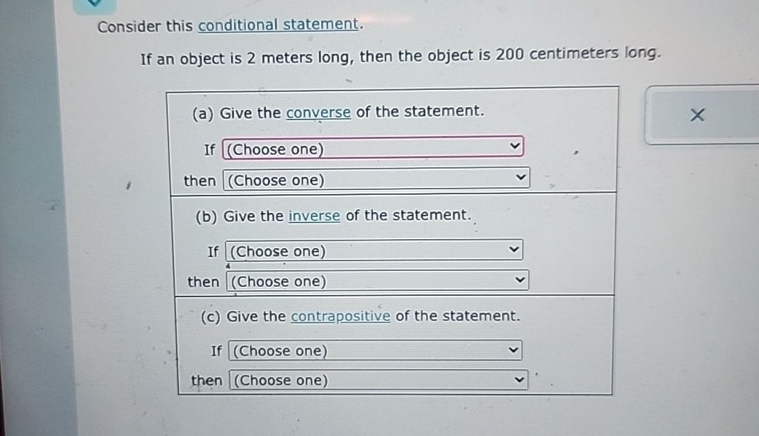 Solved Consider this conditional statement.If an object is 2 | Chegg.com