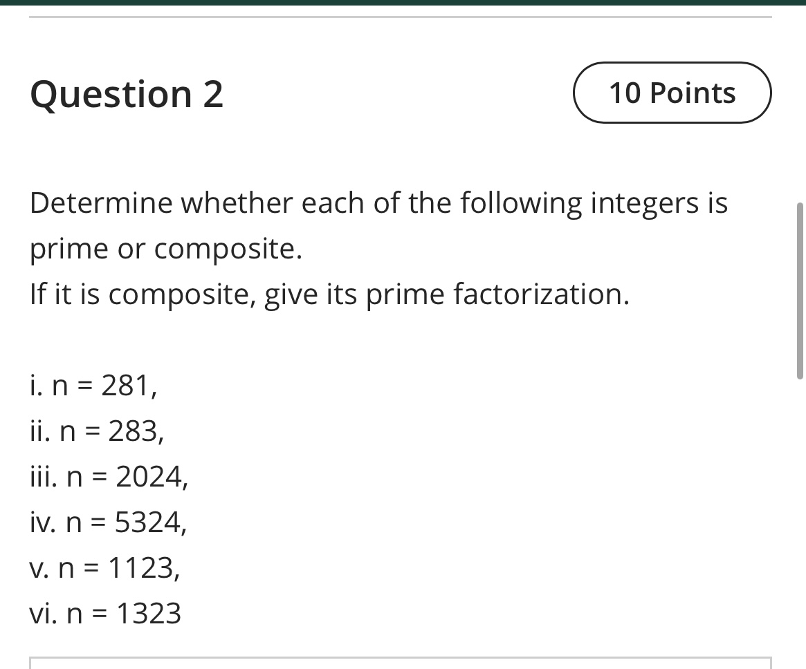 Solved Question 2Determine whether each of the following | Chegg.com