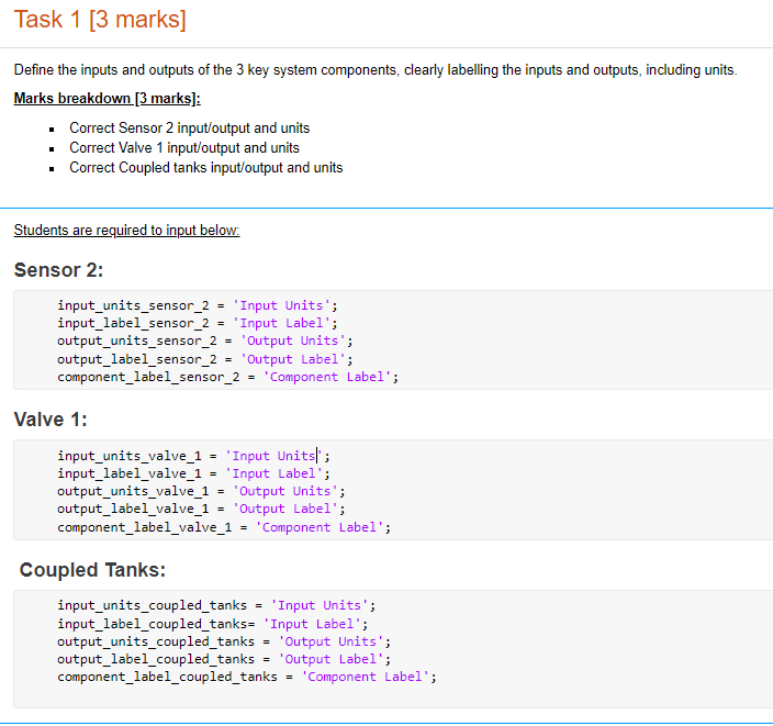 Solved 48660 Dynamics and Control Modelling (Part 1) and | Chegg.com