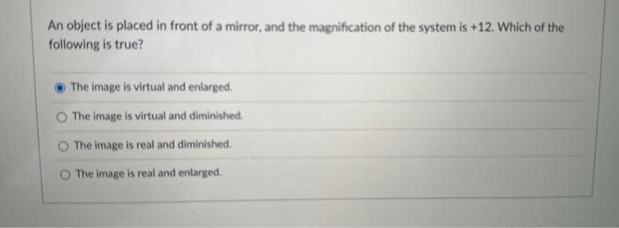 Solved An object is placed in front of a mirror, and the | Chegg.com