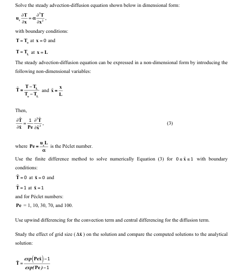 Solved Solve the steady advection-diffusion equation shown | Chegg.com