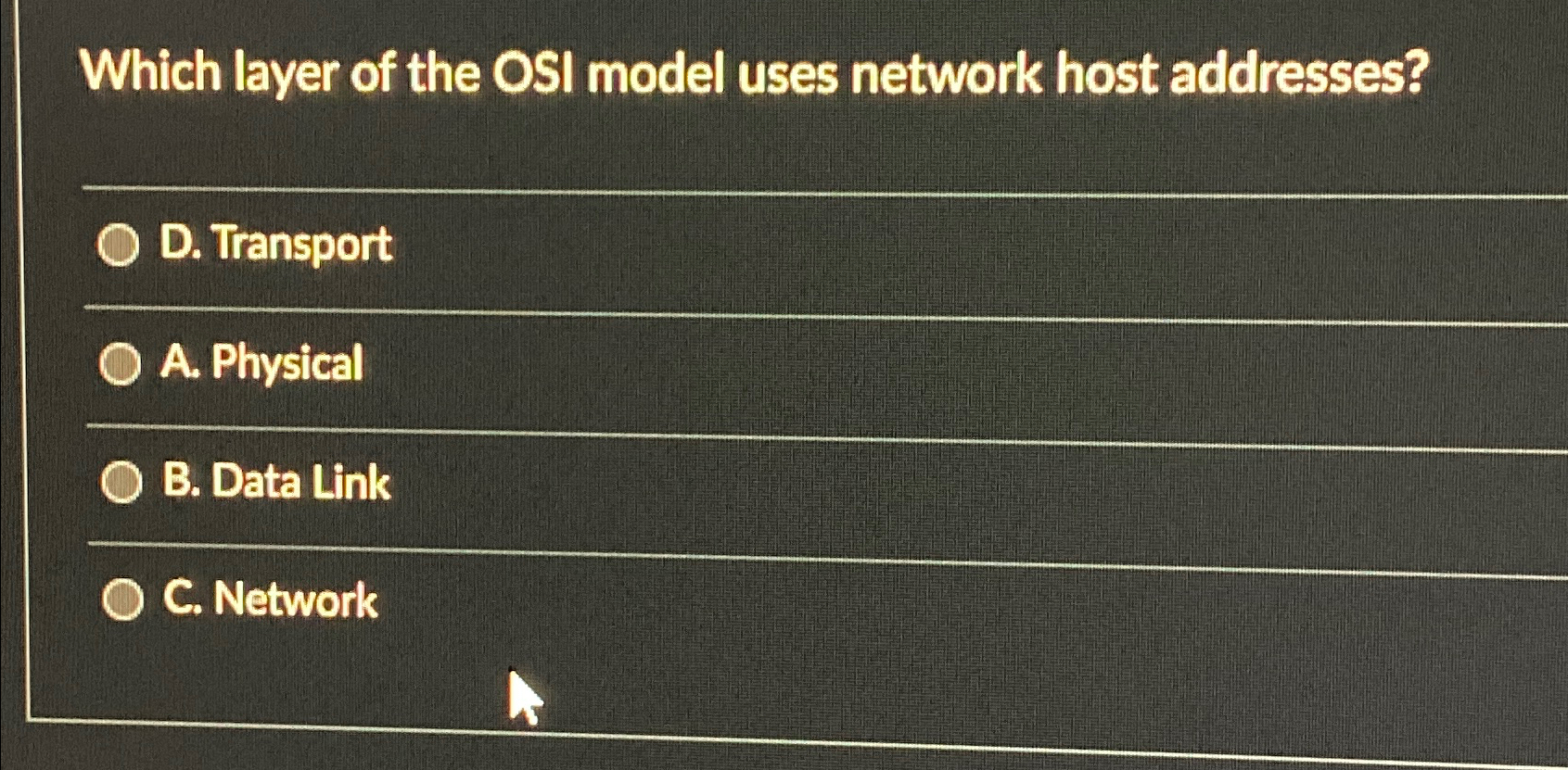 Solved Which layer of the OSI model uses network host | Chegg.com