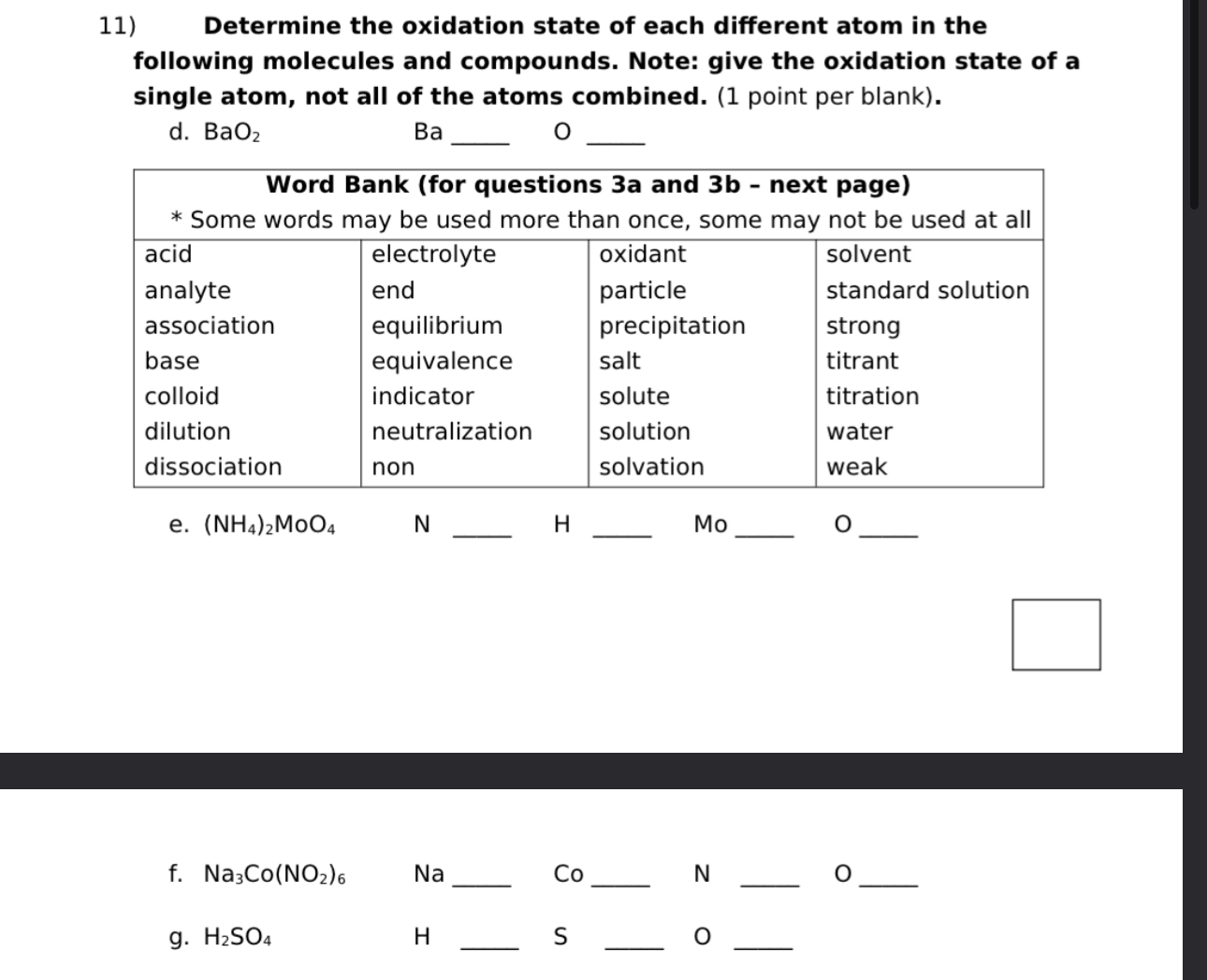Solved Determine the oxidation state of each different atom | Chegg.com