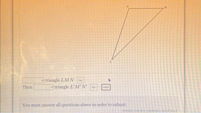 Solved Triangle LMN and triangle JKO are drawn below. If | Chegg.com