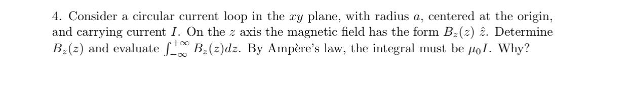 Solved Consider a circular current loop in the xy plane, | Chegg.com