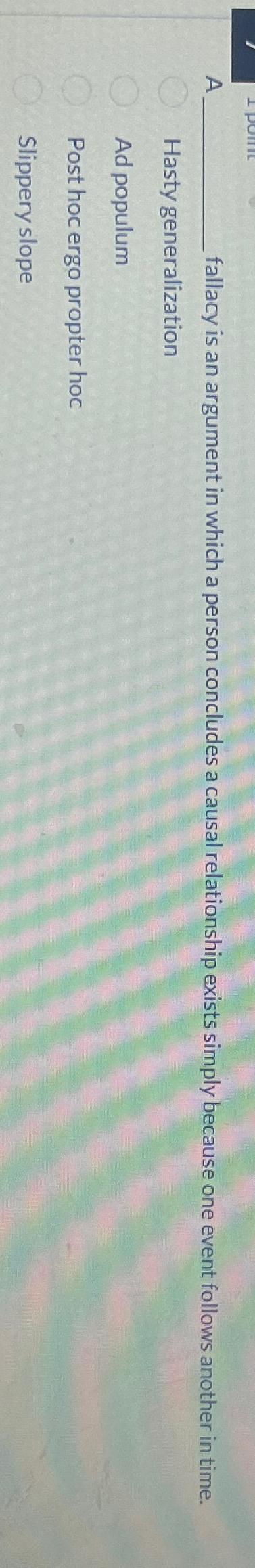 Solved A fallacy is an argument in which a person concludes | Chegg.com