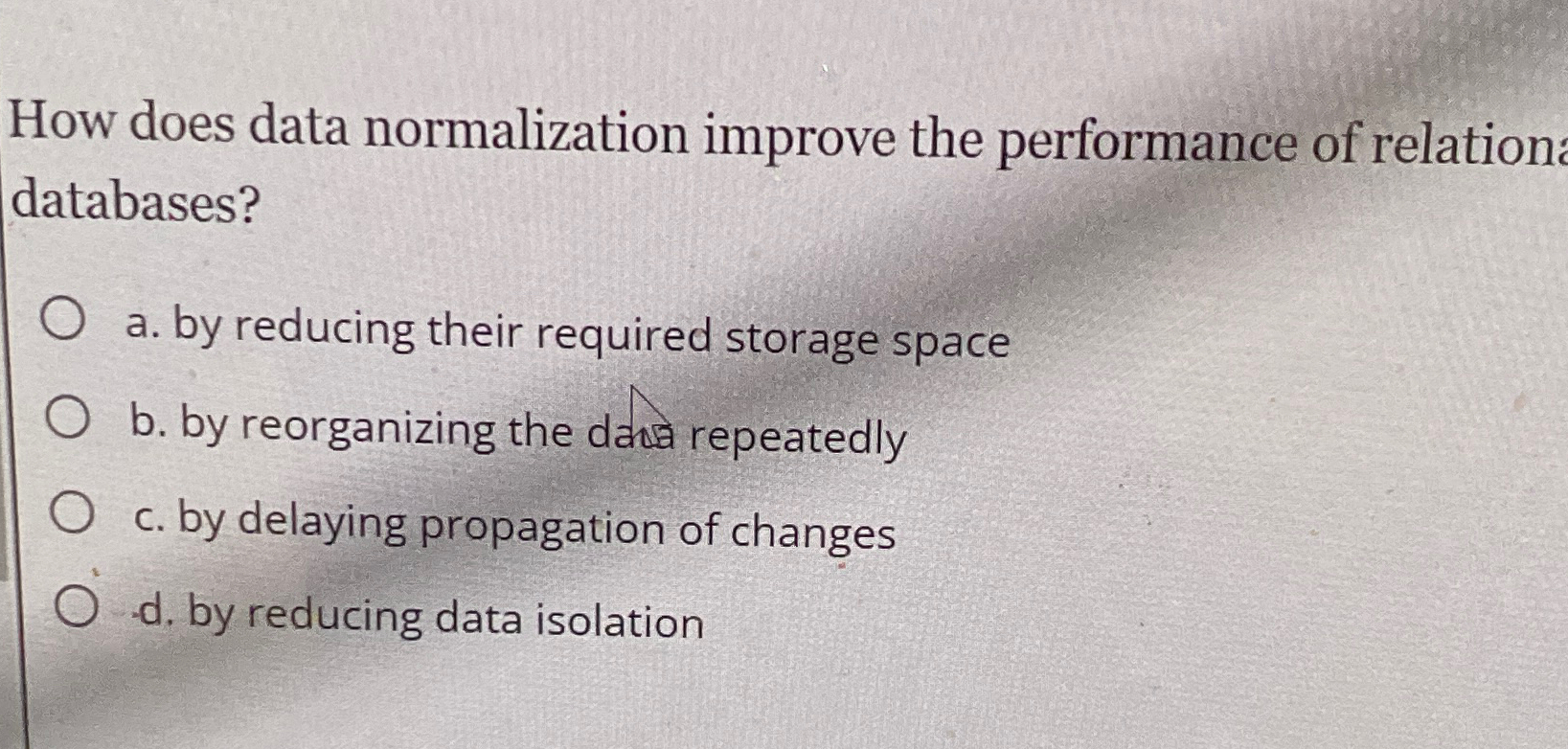 Solved How does data normalization improve the performance | Chegg.com