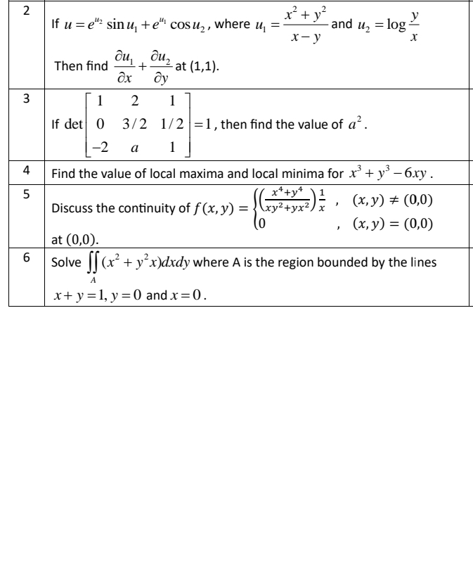 Solved solve questions 2 ﻿to 6 ﻿separately23456If u=e sin | Chegg.com