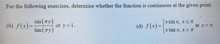 Solved For the following exercises, determine whether the | Chegg.com