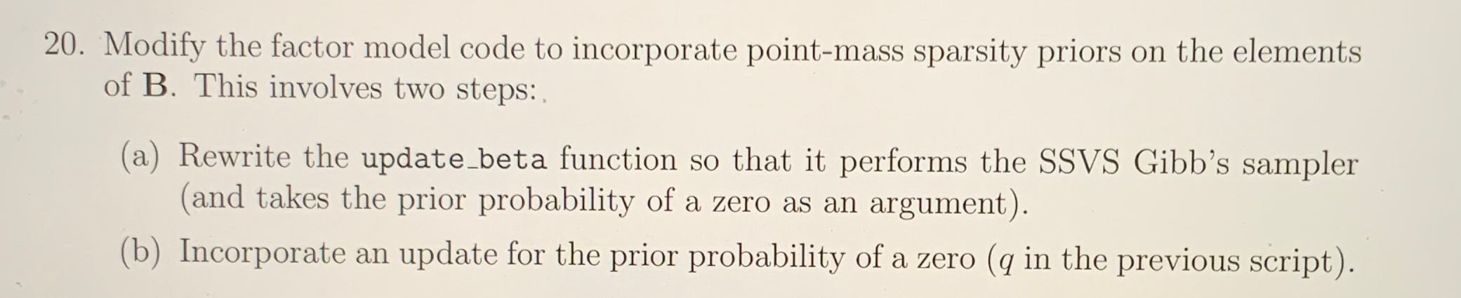 Solved Modify the factor model code to incorporate | Chegg.com