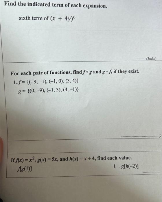 Solved Find the indicated term of each expansion. sixth term | Chegg.com
