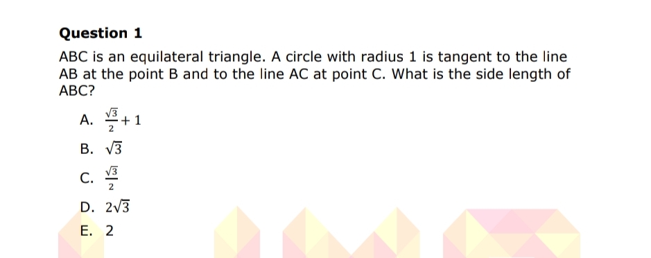 Solved by an EXPERT Question 1ABC is an equilateral triangle. A circle | Chegg.com