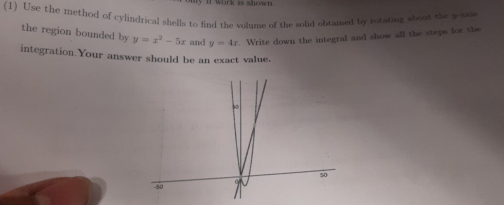 Solved ise the method of cylindricak shells to find volume | Chegg.com