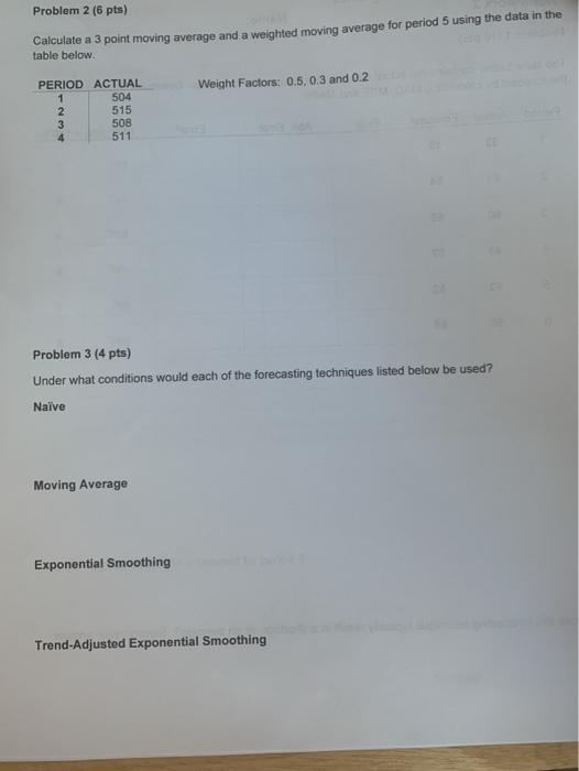 Solved Problem 2 (6 pts) Calculate a 3 point moving average | Chegg.com