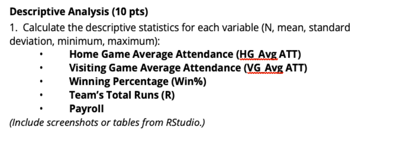 Solved Calculate the descriptive statistics for each | Chegg.com