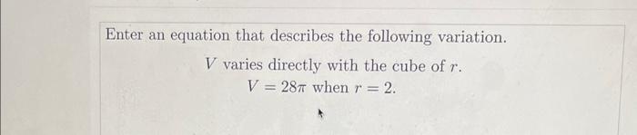 Solved Enter an equation that describes the following | Chegg.com