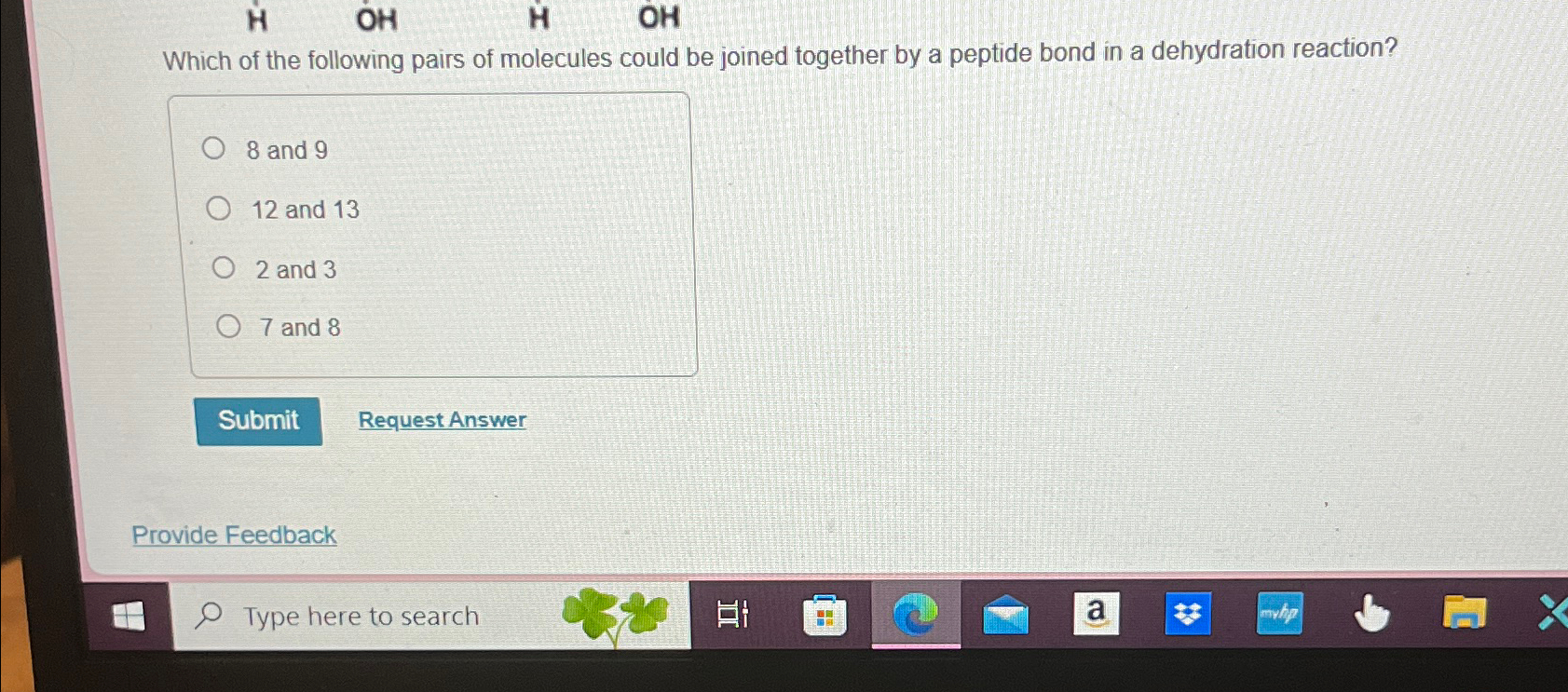 Solved HOHOHWhich of the following pairs of molecules could | Chegg.com