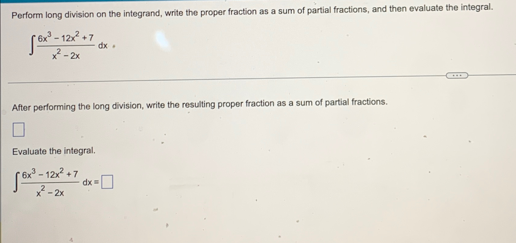 Solved Perform long division on the integrand, write the | Chegg.com
