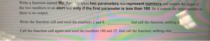 Solved Write a function named My fun that takes two | Chegg.com