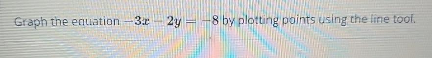 Solved Graph the equation -3x-2y=-8 ﻿by plotting points | Chegg.com