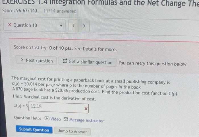 Solved EXERCISES 1.4 Integration Formulas and the Net Change | Chegg.com