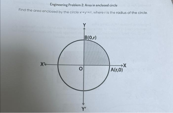 Solved Engineering Problem 2: Area in enclosed circle. Find | Chegg.com