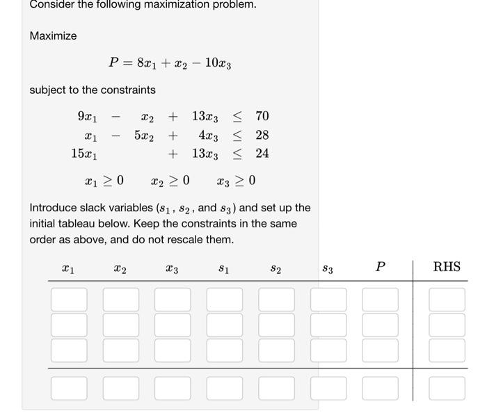 Solved Consider the following maximization problem. Maximize | Chegg.com
