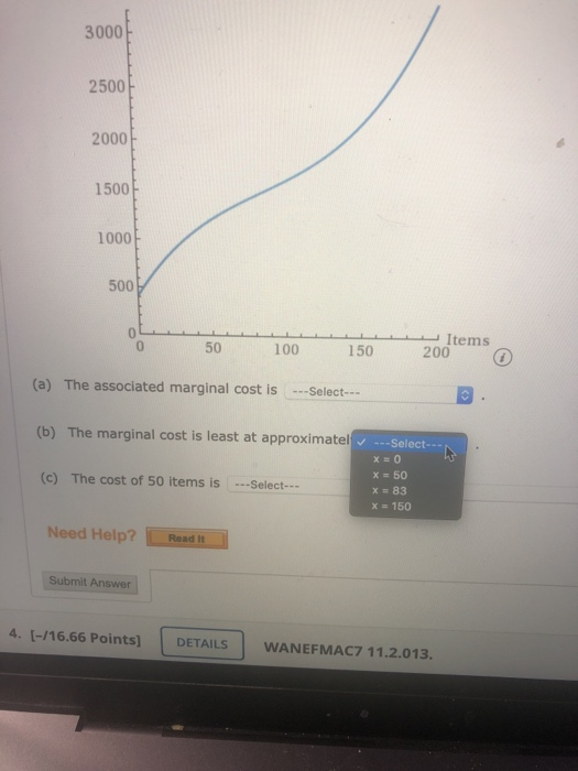 Solved MAT 210: Brief Calculus (2020 Fall) 3. [-/16.66 | Chegg.com