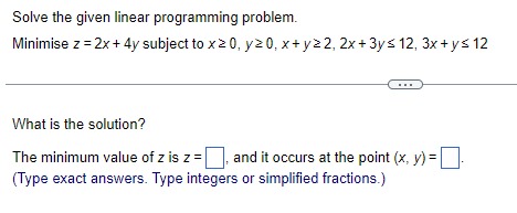 7- ﻿Solve the given linear programming | Chegg.com