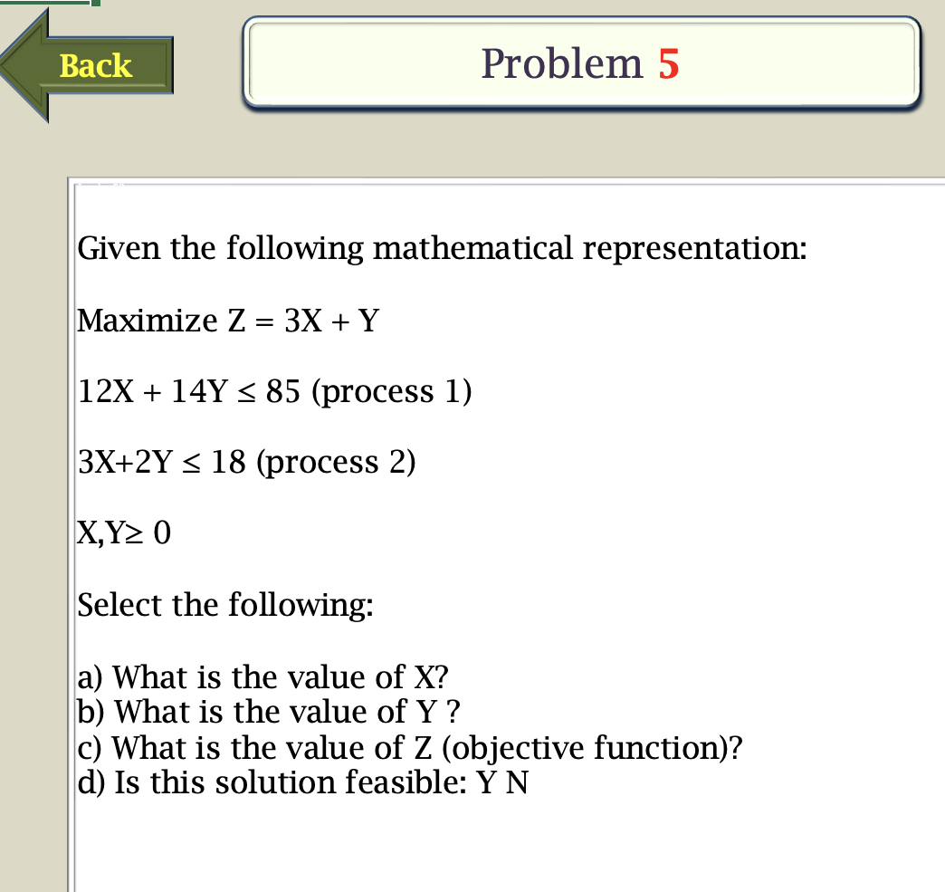 Solved Given the following mathematical representation: | Chegg.com