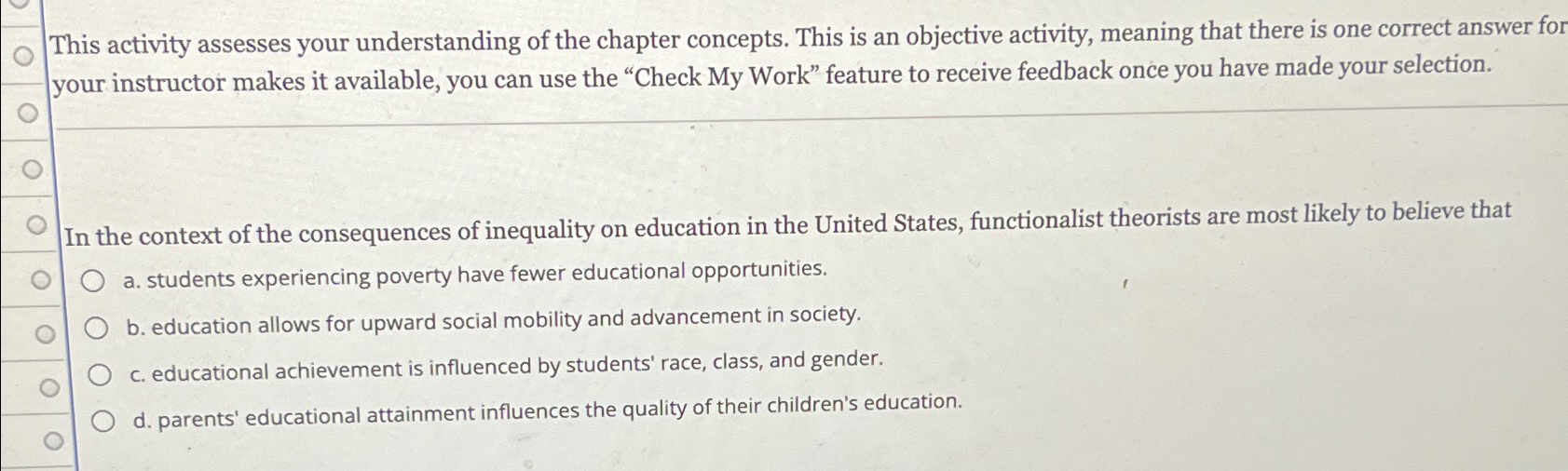 Solved This activity assesses your understanding of the | Chegg.com